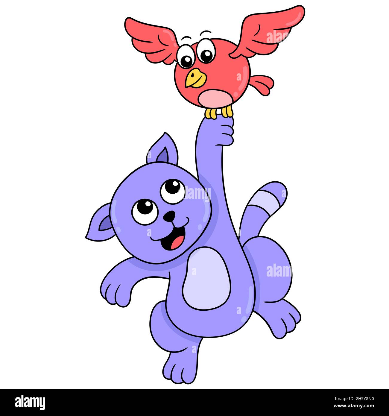 the cat is being lifted up by the little Stock Vector Image & Art - Alamy