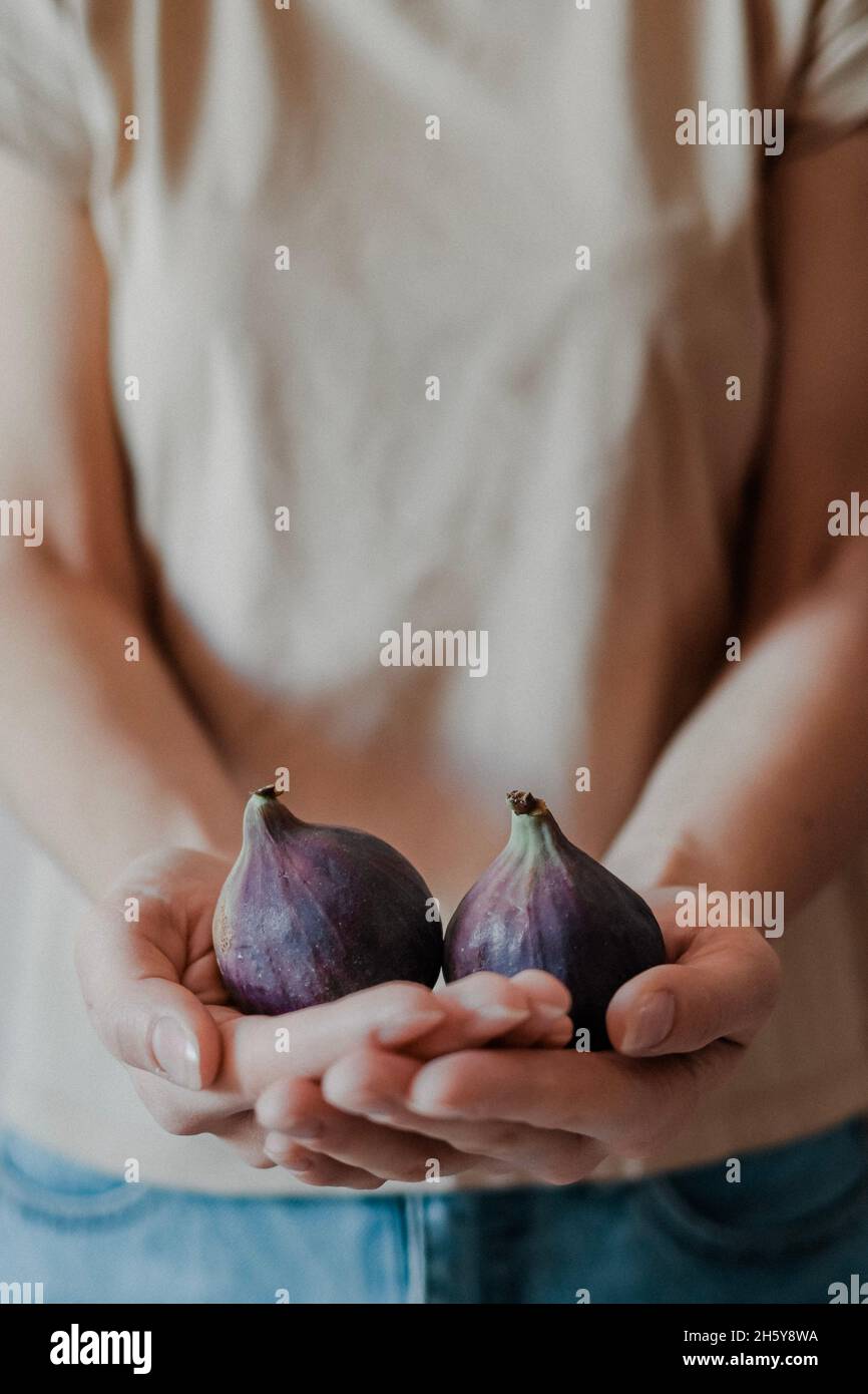 Hands holding figs hi-res stock photography and images - Alamy