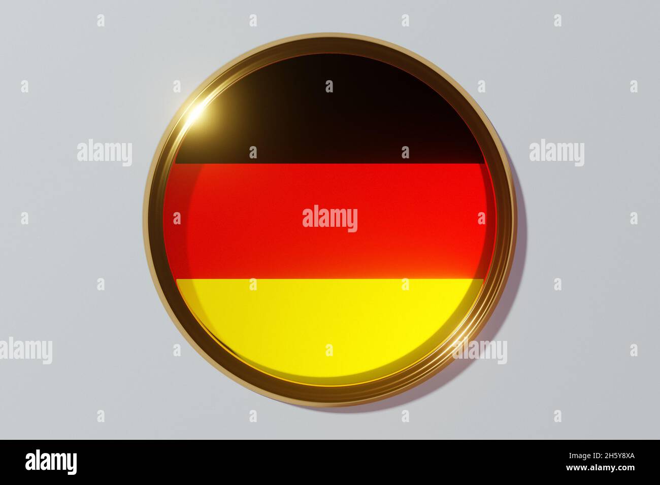 The national flag of Germany in the form of a round window. Flag in the ...