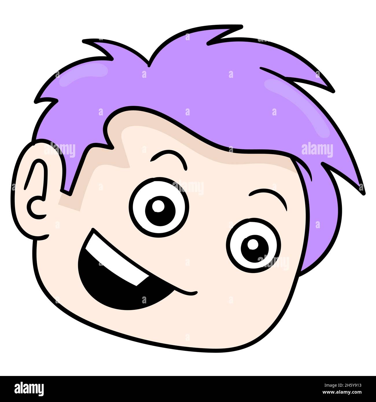 Male purple head Stock Vector Images - Alamy
