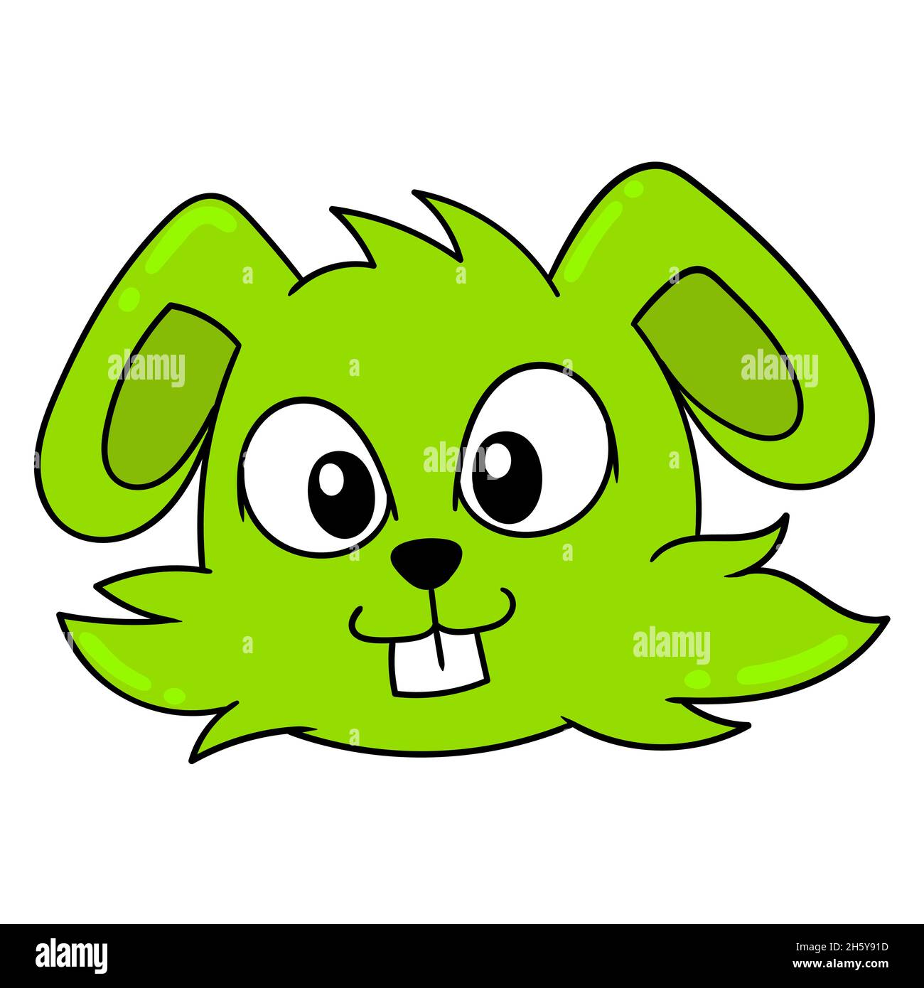 cute and cute green animal head Stock Vector Image & Art - Alamy