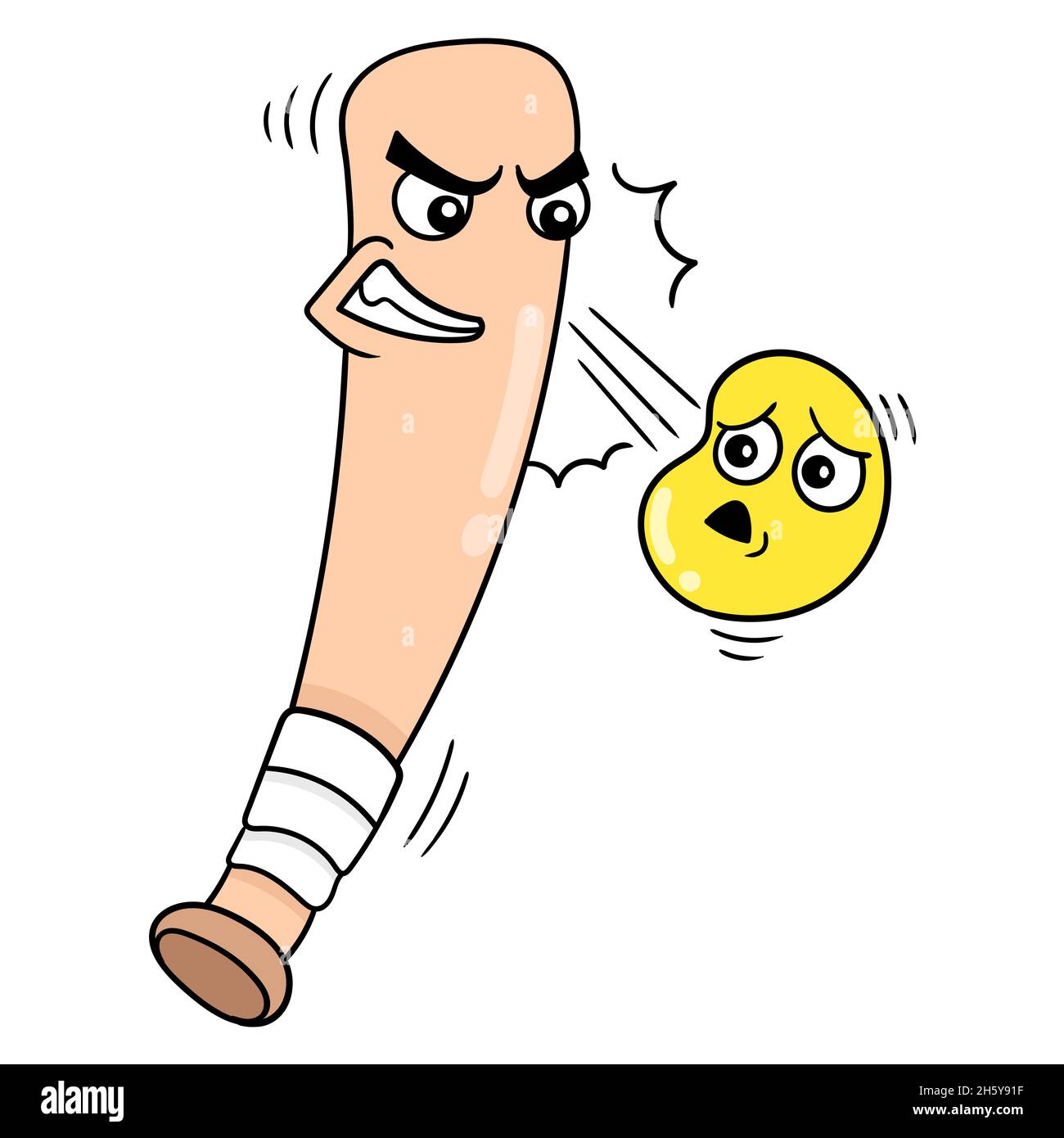 Angry baseball bat hitting the ball Stock Vector Image & Art - Alamy