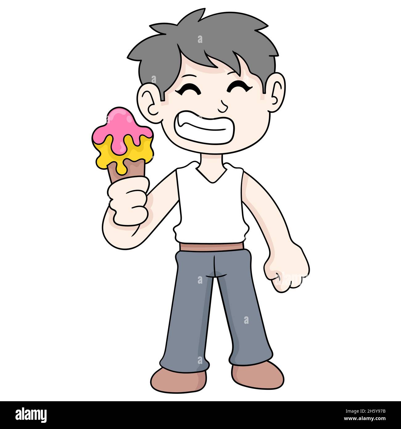 summer boy is bringing melted ice cream Stock Vector Image & Art - Alamy