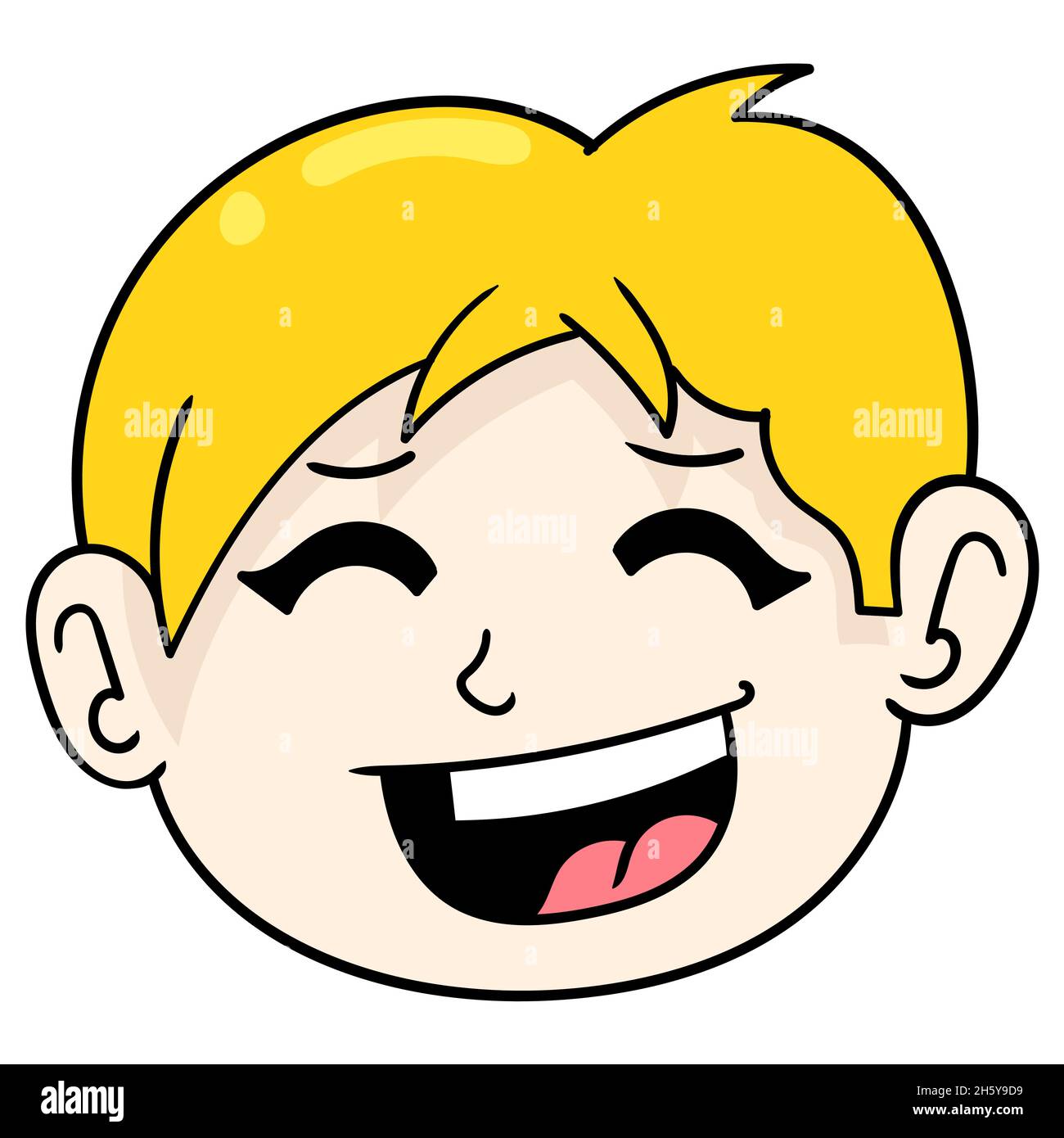 cool blonde boy happy face Stock Vector Image & Art - Alamy