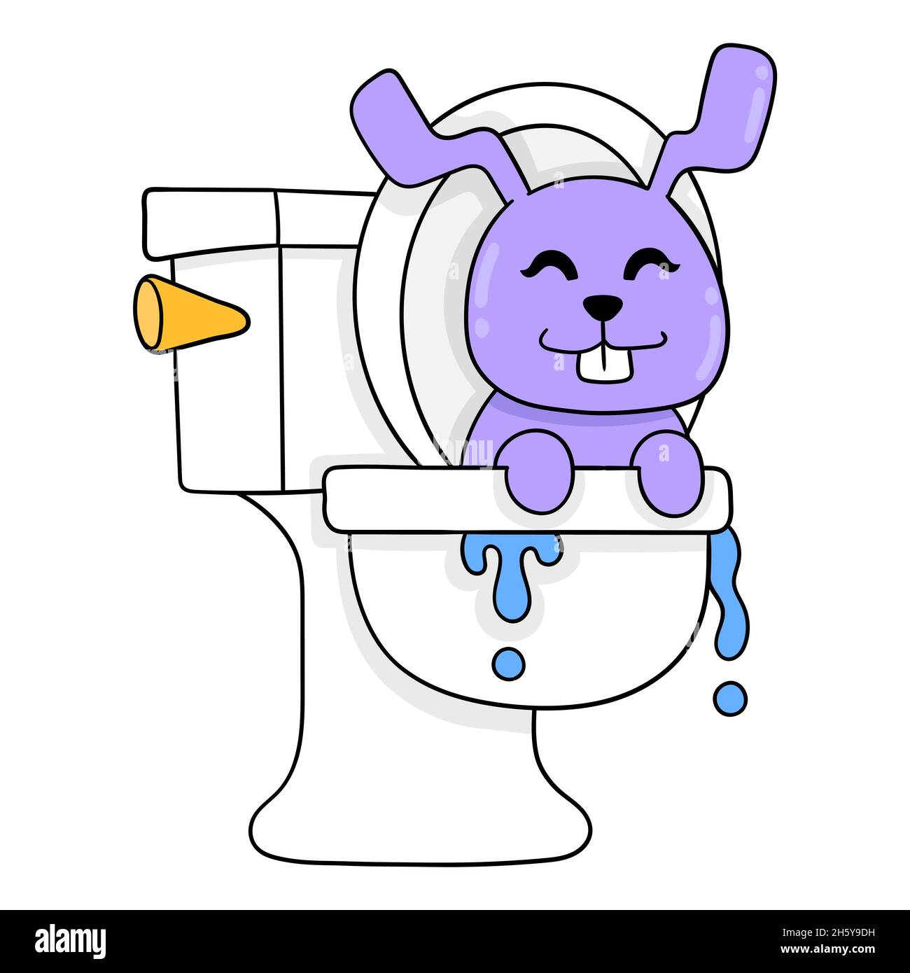 purple rabbit emerges from the water Stock Vector Image & Art - Alamy