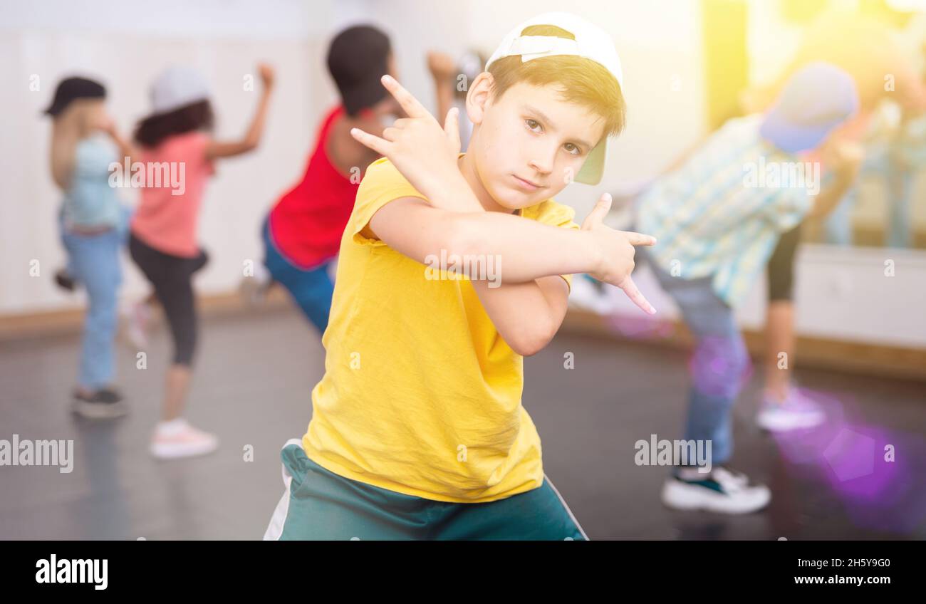 Boy hip-hop dancer posing at studio Stock Photo - Alamy