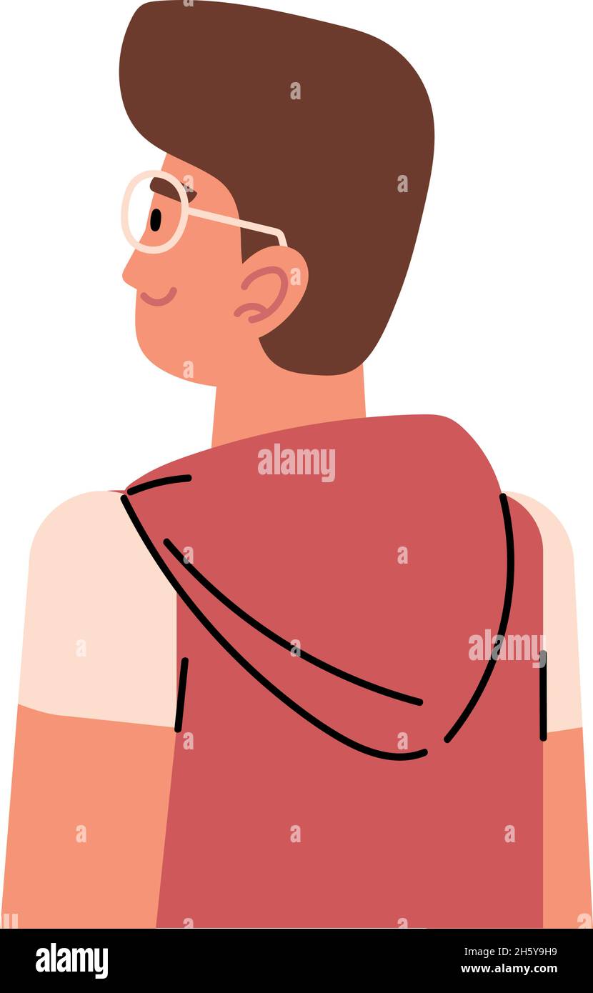 back view young man Stock Vector Image & Art - Alamy