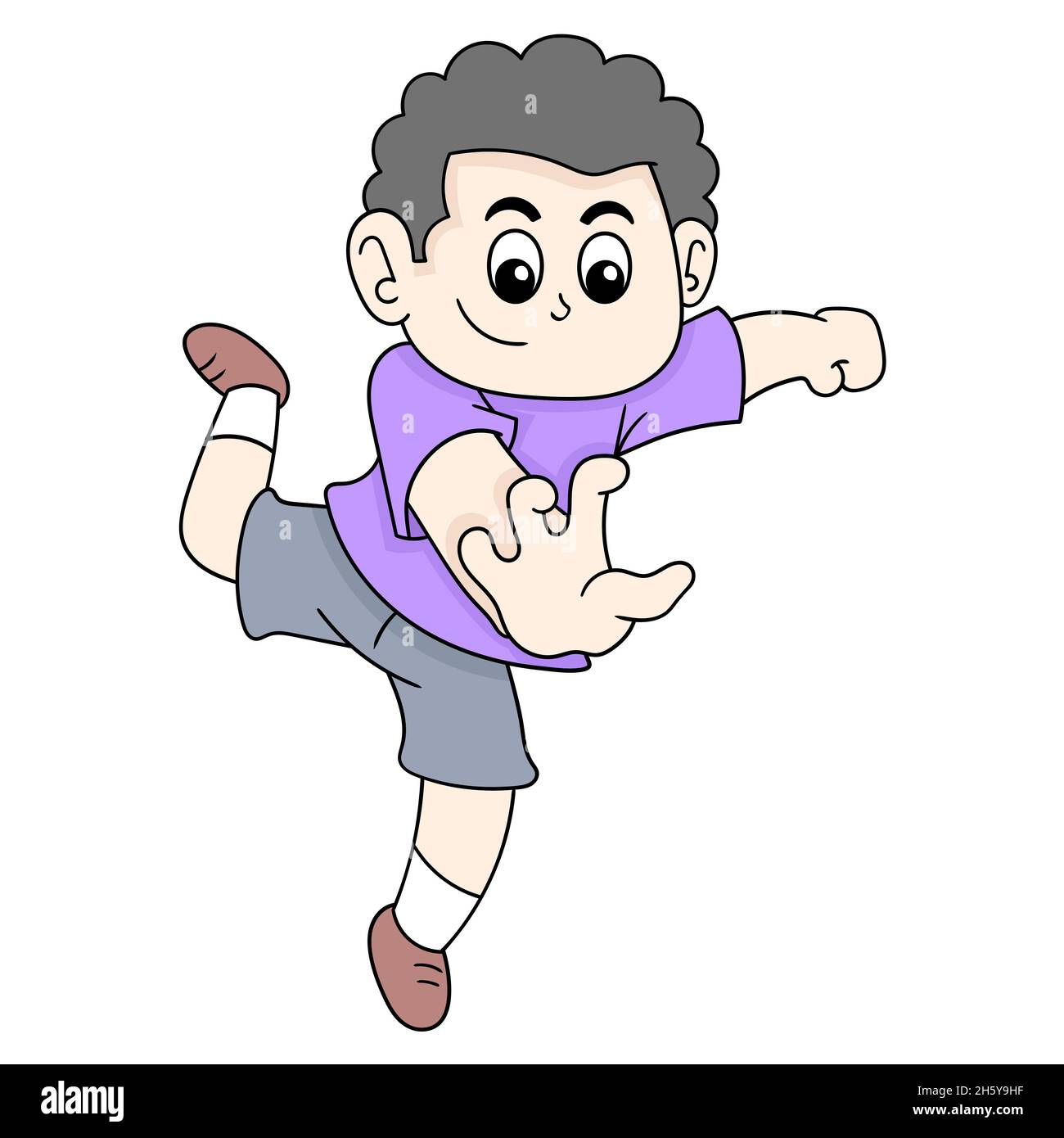 Boy trying Stock Vector Images - Alamy