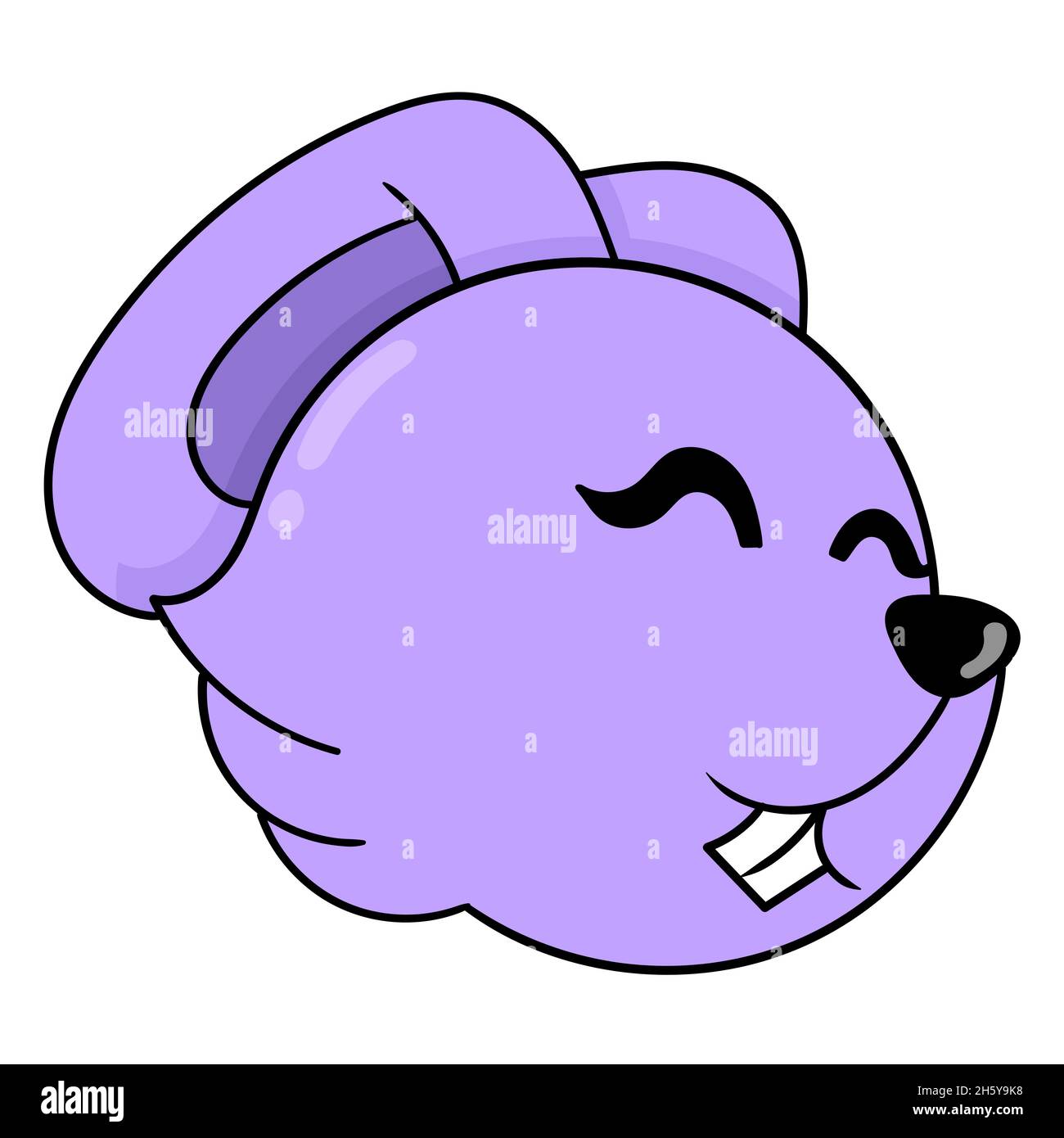 purple rabbit head smiling happily Stock Vector Image & Art - Alamy