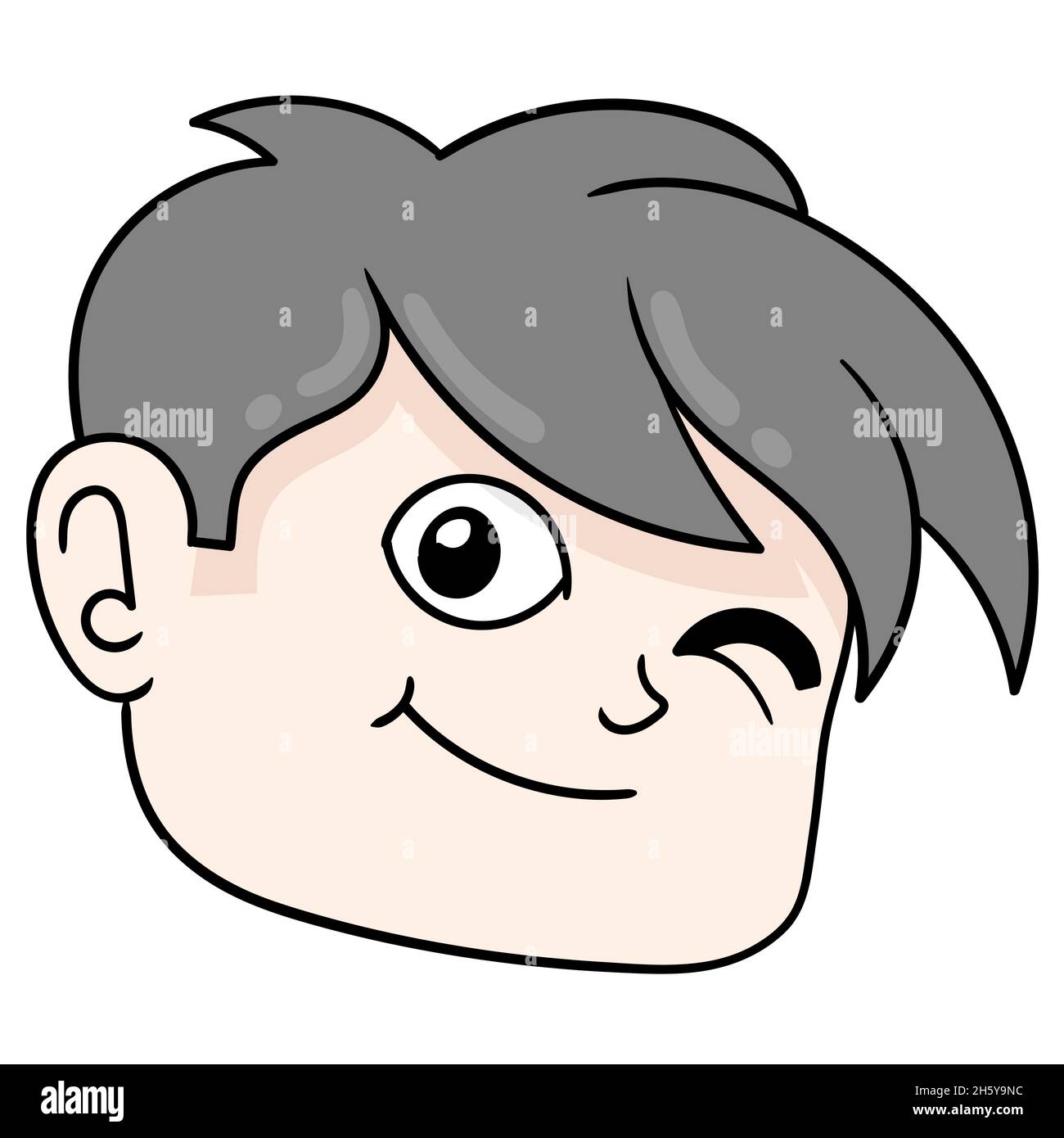 handsome boy head is teasing a wink Stock Vector Image & Art - Alamy