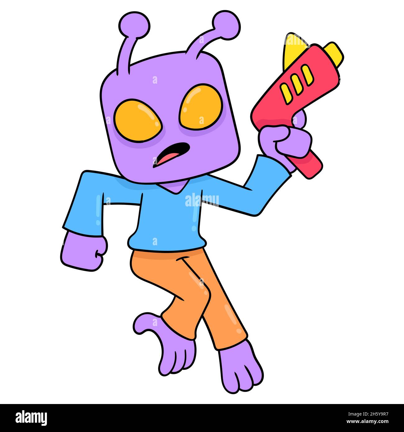 aliens at war holding laser gun Stock Vector Image & Art - Alamy