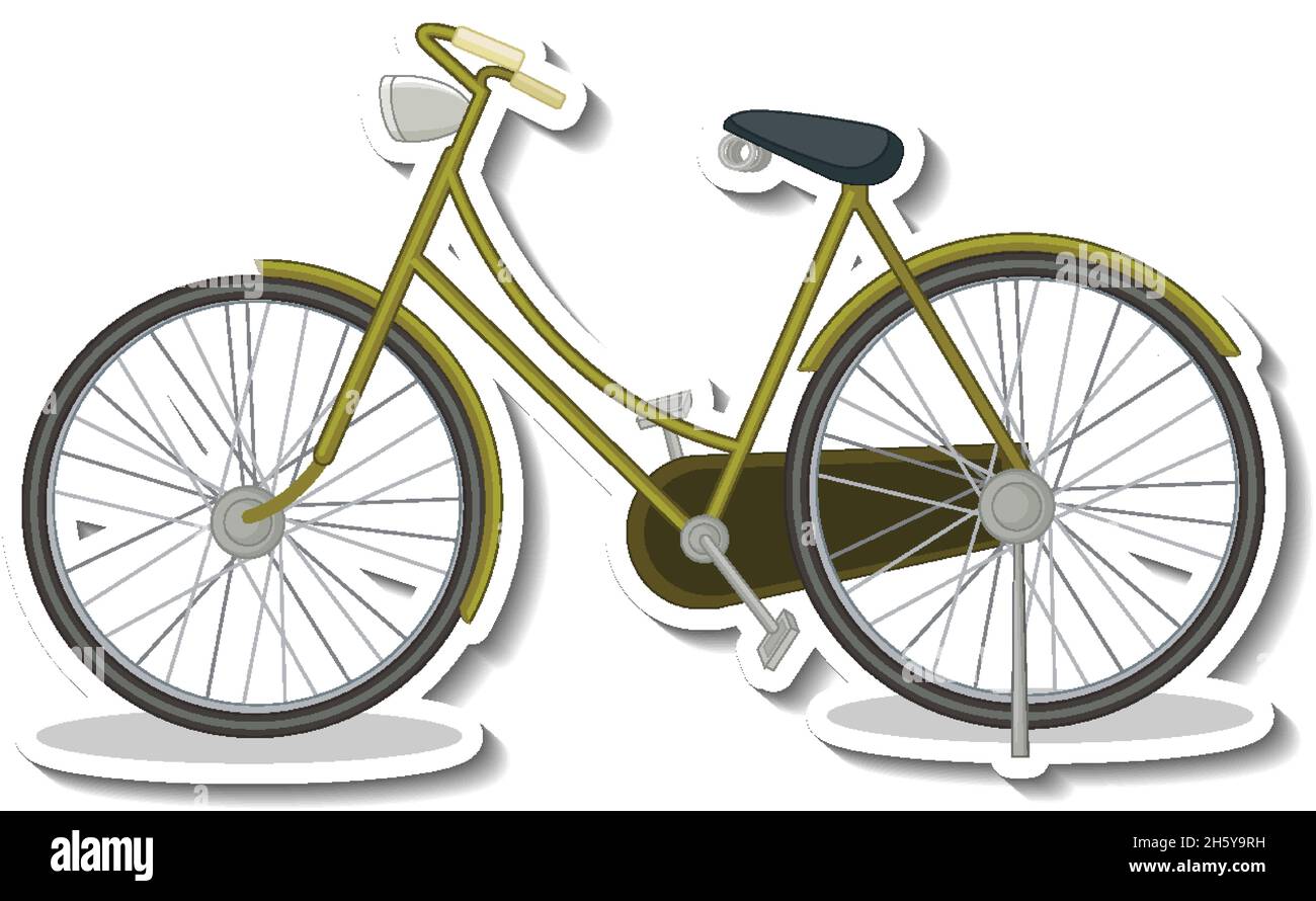 Green bicycle on white background illustration Stock Vector Image & Art ...