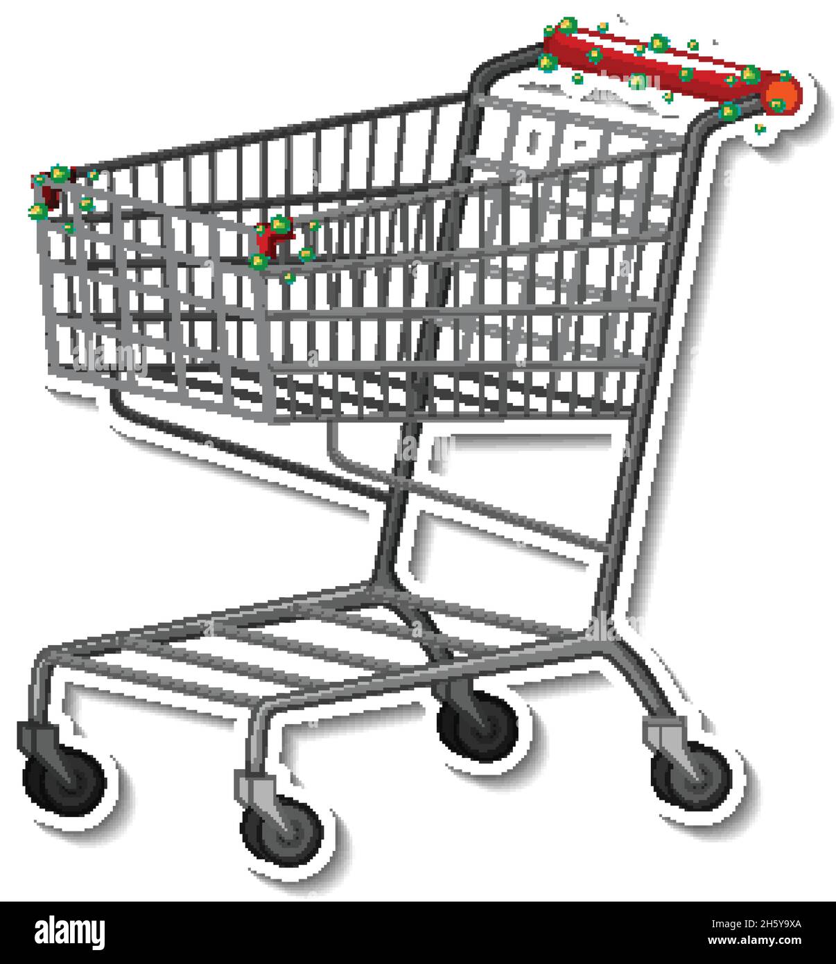 Shopping trolley on white background illustration Stock Vector Image ...