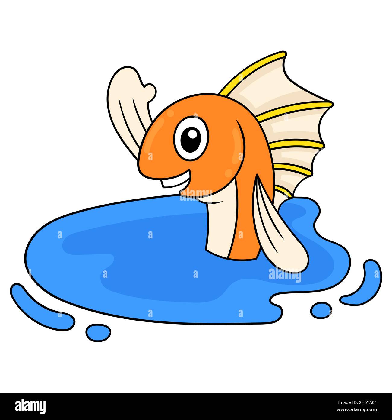 Cartoon happy fish hi-res stock photography and images - Alamy