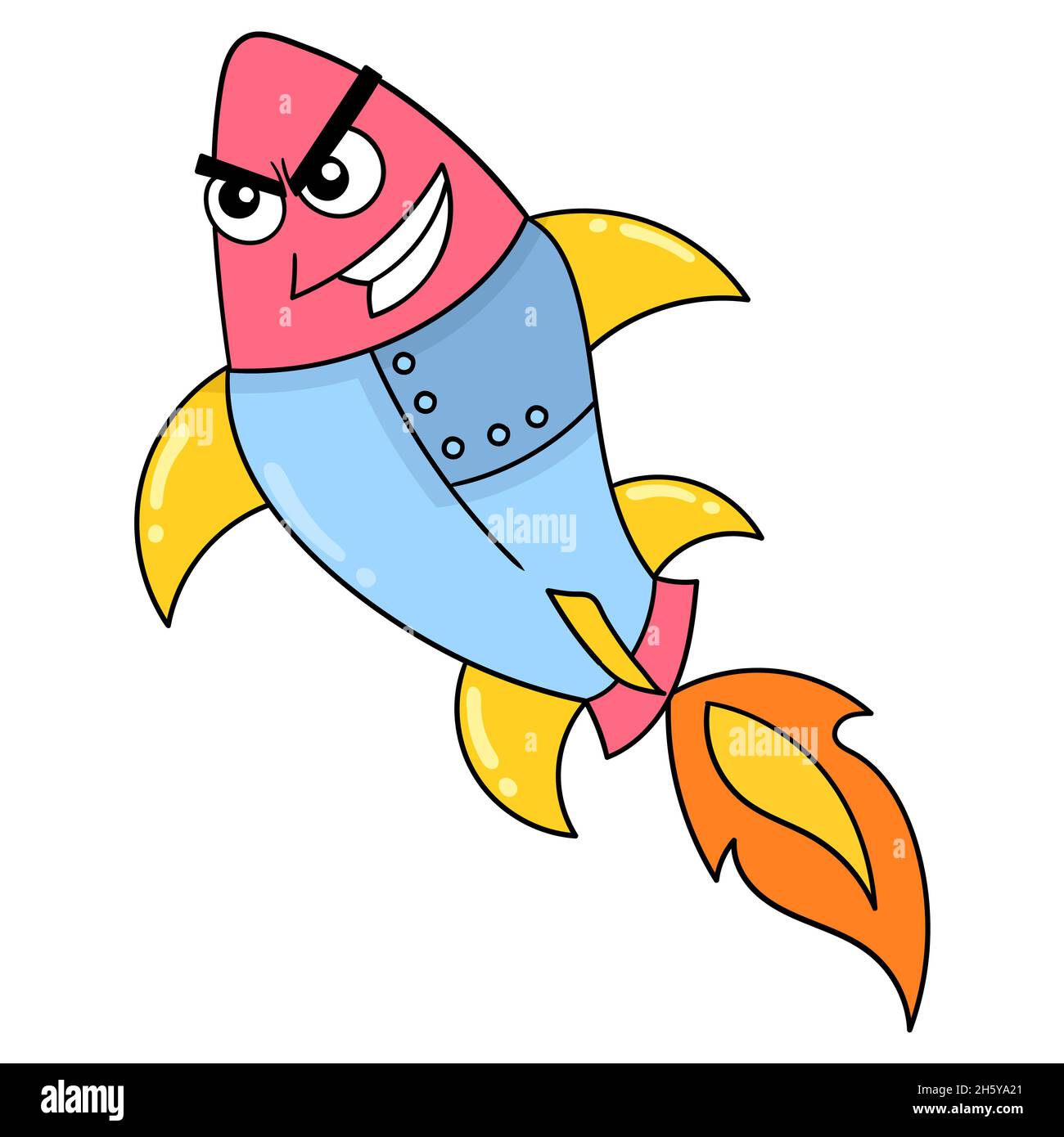 Cartoon character red rocket Cut Out Stock Images & Pictures - Alamy