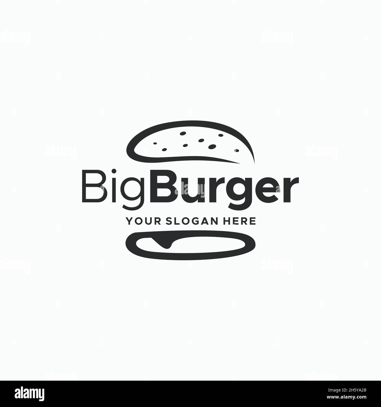 minimalist BURGER food topping bread logo design Stock Vector Image ...