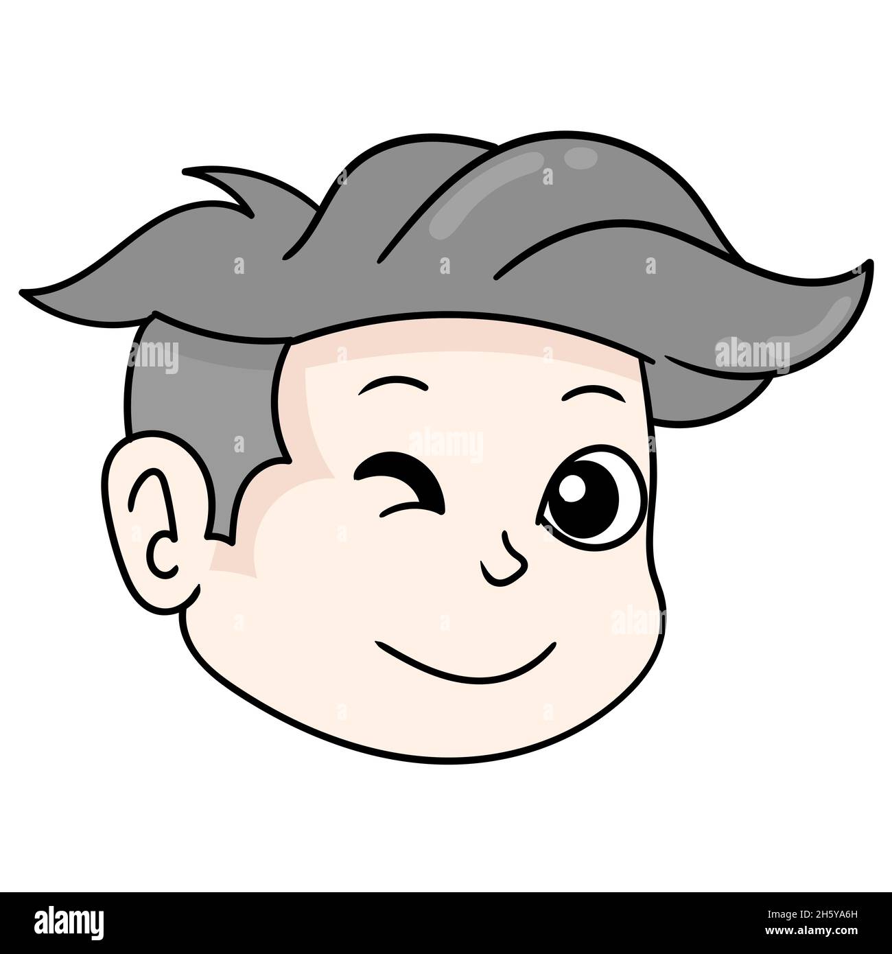 handsome boy head smiling wink Stock Vector Image & Art - Alamy