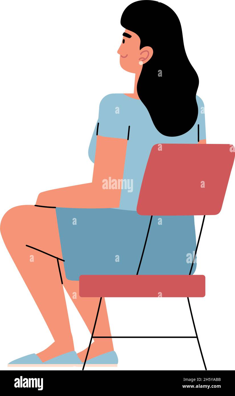 back view woman on chair Stock Vector Image & Art - Alamy