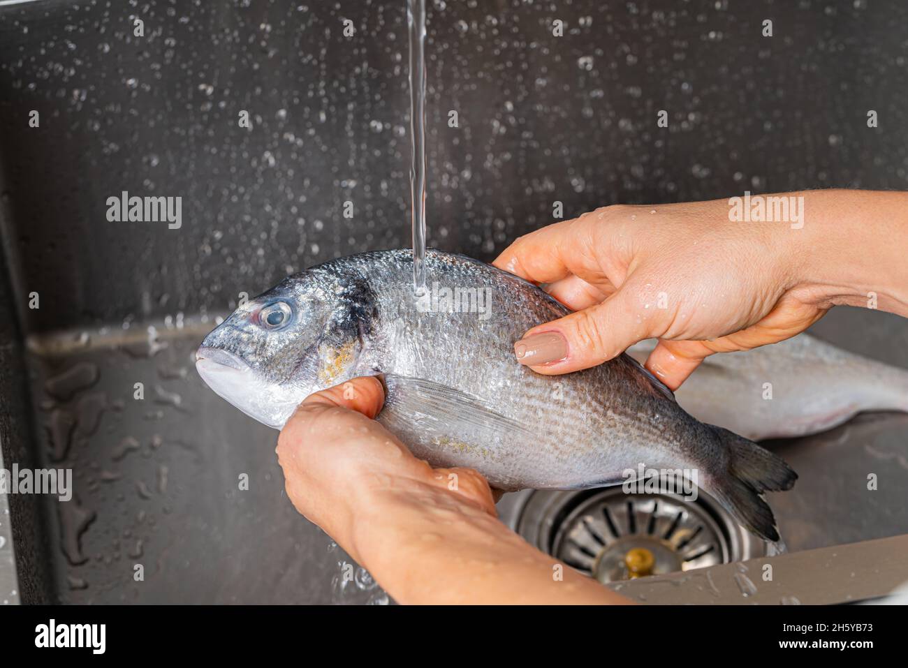 Woman washing up restaurant hi-res stock photography and images - Alamy