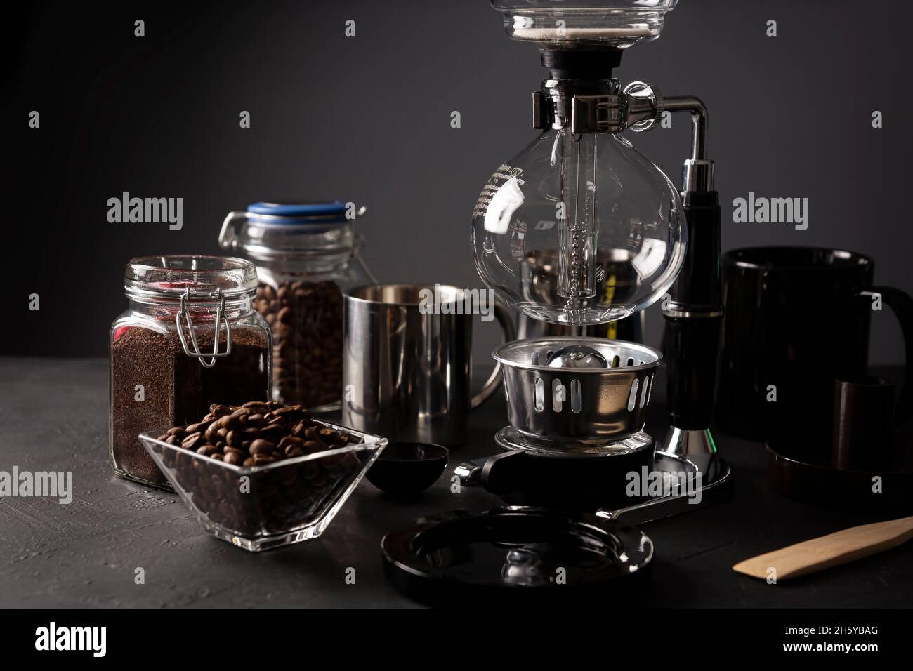 Vacuum coffee maker also known as vac pot, siphon or syphon coffee ...