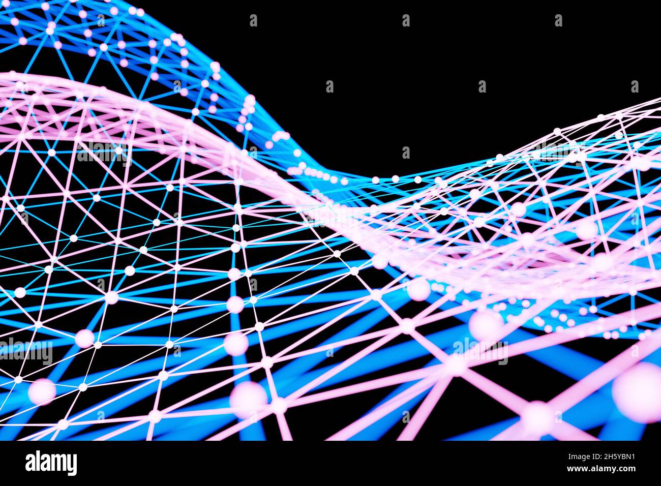 Abstract background with horizontal and vertical disruptions of blue ...