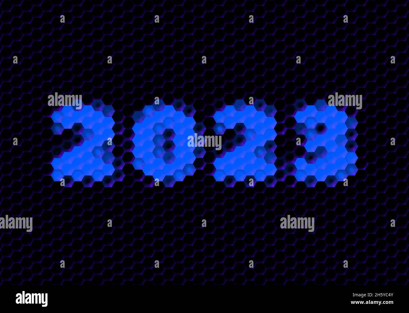 Sign of the 2023 year with hex pixel grid. New Years number or digits ...