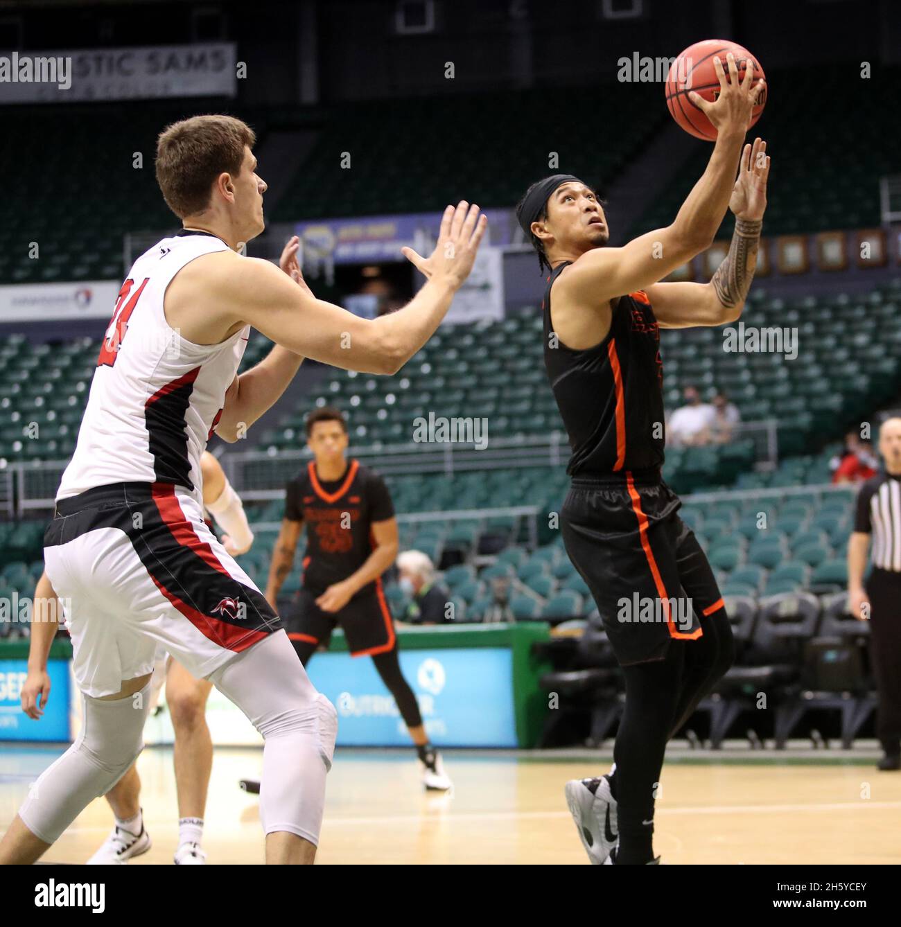Honolulu, USA. 11th Nov, 2021. November 11, 2021 - Pacific Tigers guard ...