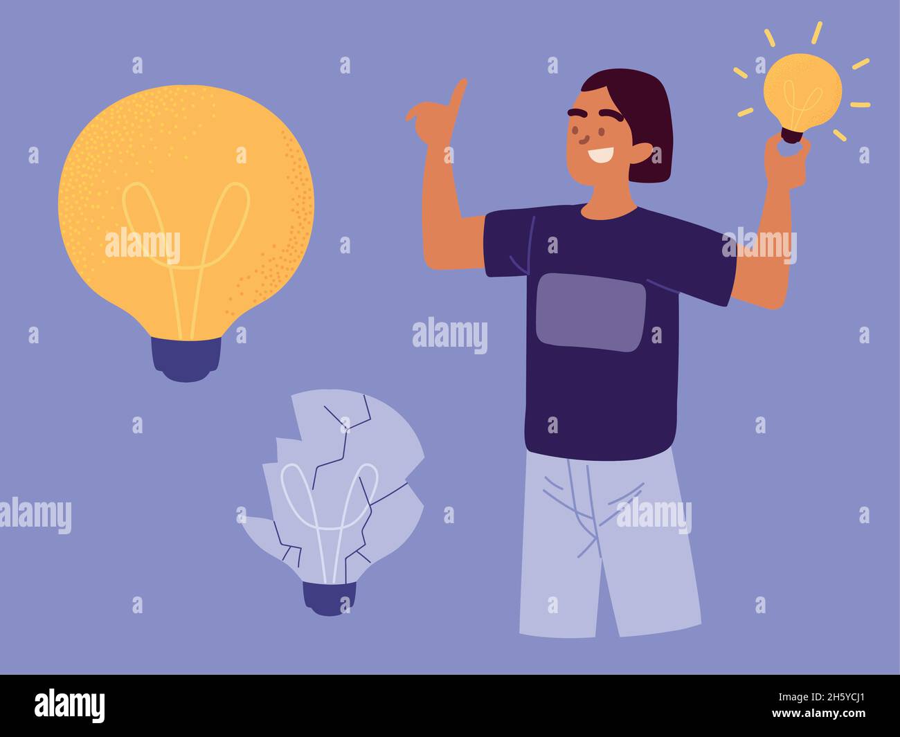 idea man bulbs Stock Vector Image & Art - Alamy