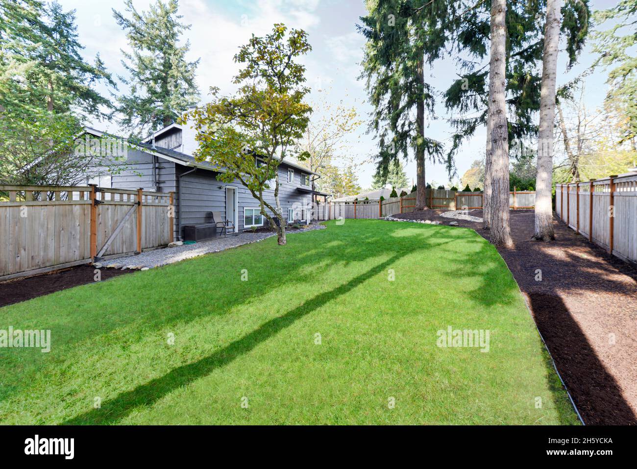 Modern residential backyard exterior Stock Photo - Alamy