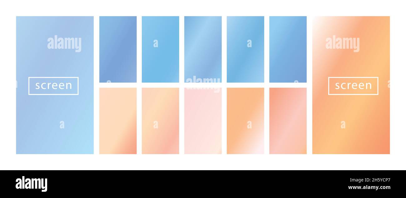 Mobile screen lock display collection of colorful backgrounds in trendy ...