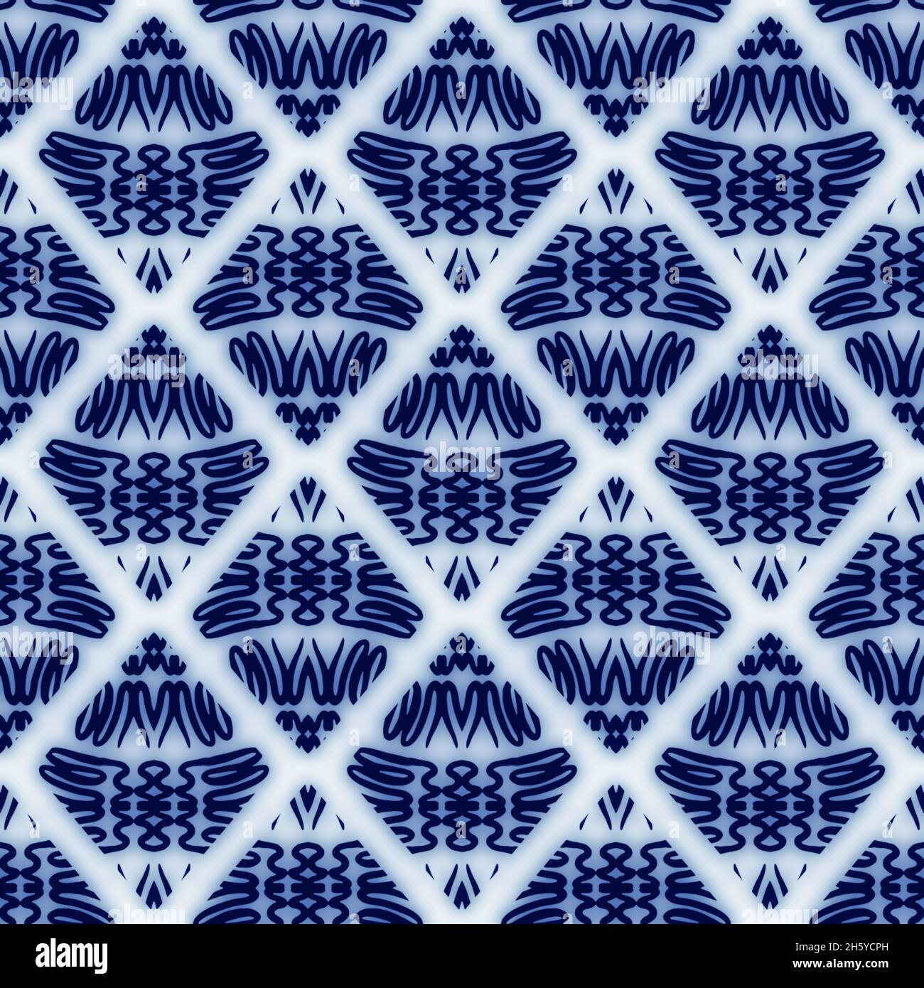 Seamless blue and white ceramic tile ornate damask pattern for surface ...