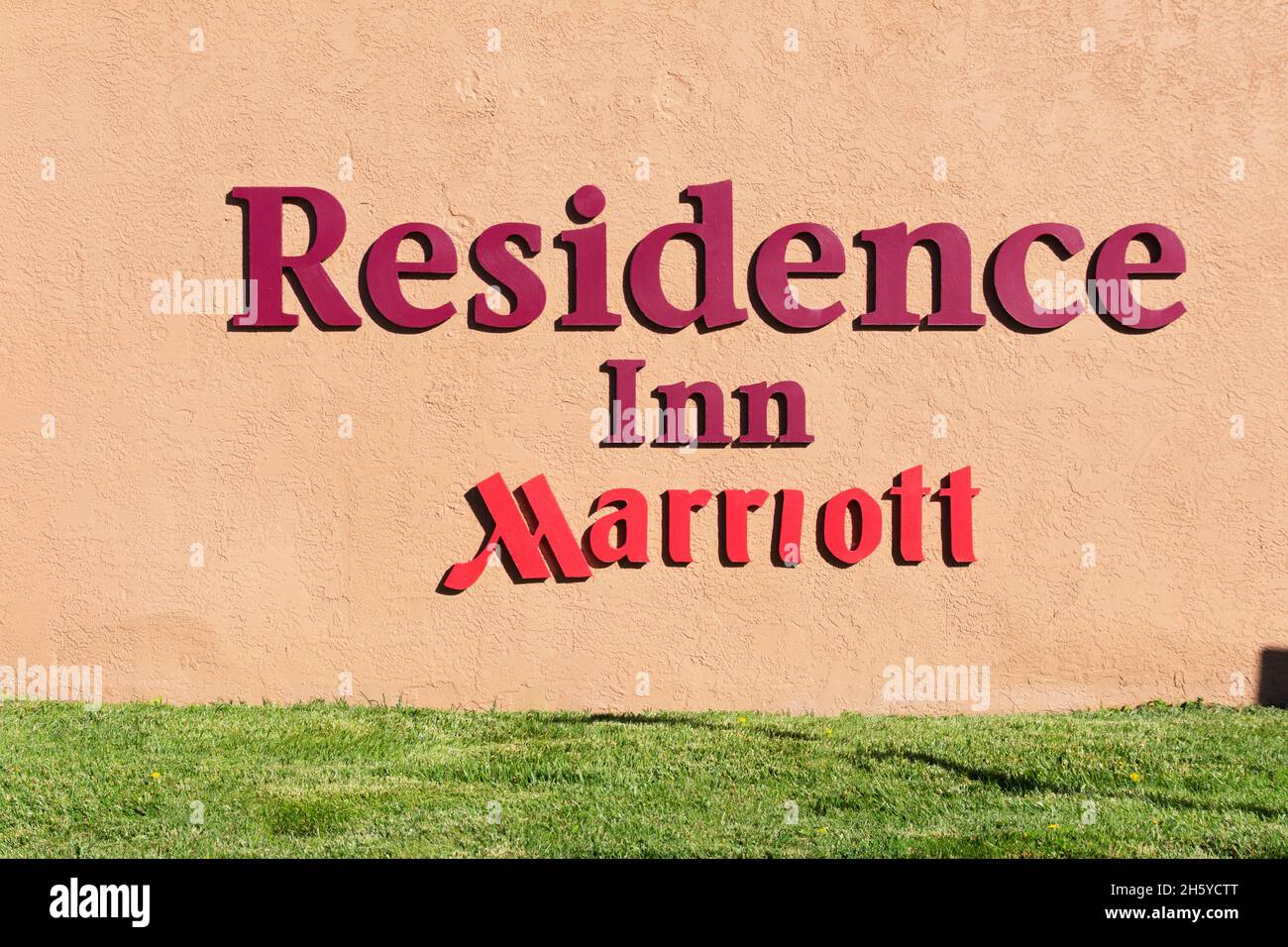 Residence Inn Marriott sign, logo at the extended stay hotel building ...