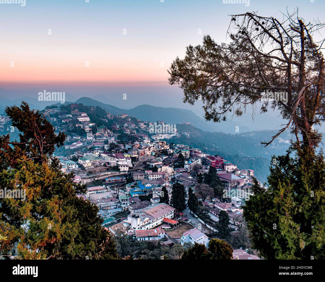 View from Gun Hill the second-highest point in Mussoorie, situated at ...
