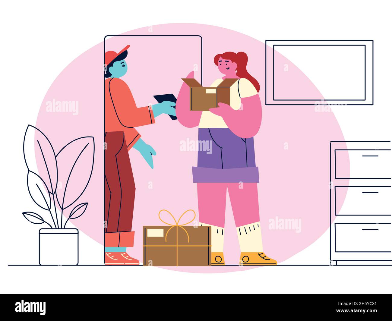 Happy customer receiving Stock Vector Images - Alamy