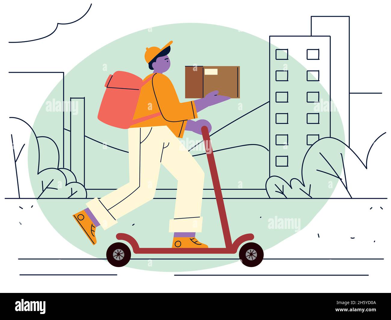 delivery man carrying box Stock Vector Image & Art - Alamy
