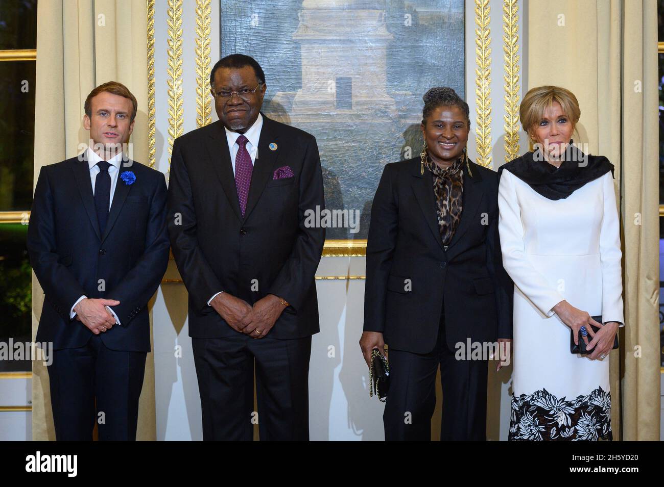 Paris, France. 11th Nov, 2021. Namibian President Hage Geingob and wife ...