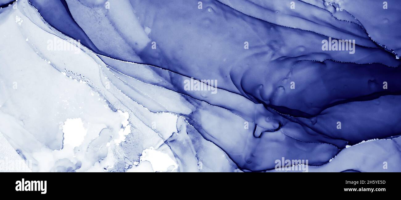 Airy Ink Painting. Art Flow Mix. Indigo Alcohol Stock Photo - Alamy