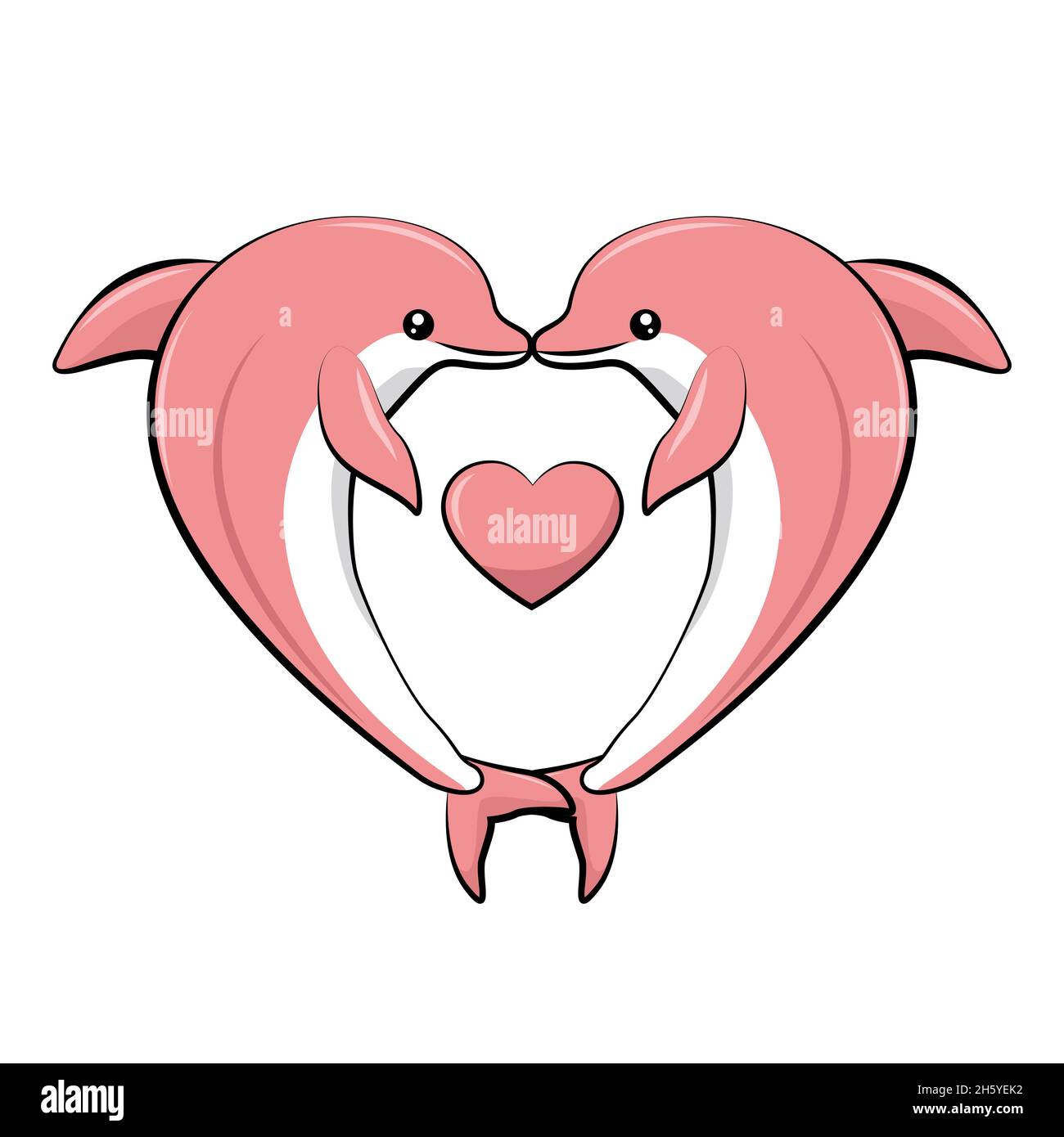 Dolphin Heart Stencil