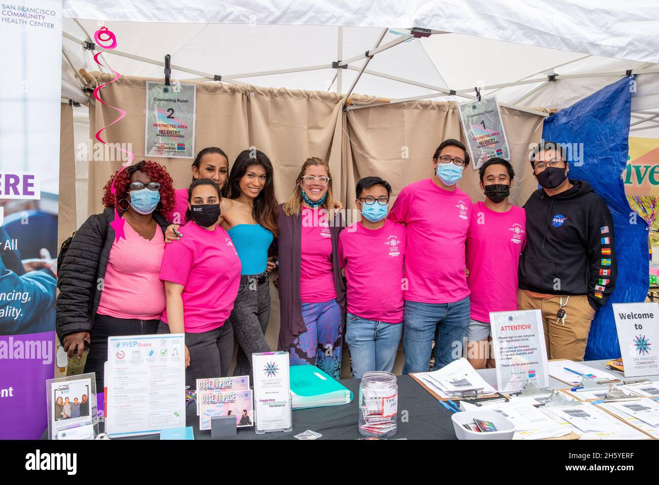 Community health center booth hi-res stock photography and images - Alamy