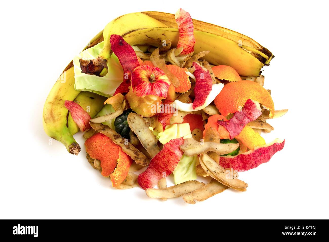 Pile of different organic waste isolated on white background. Waste ...