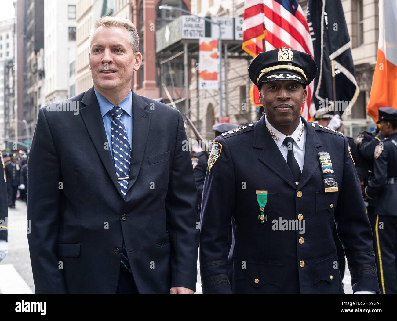 Police commissioner Dermot Shea and Chief of DepartmentRodney Harrison ...