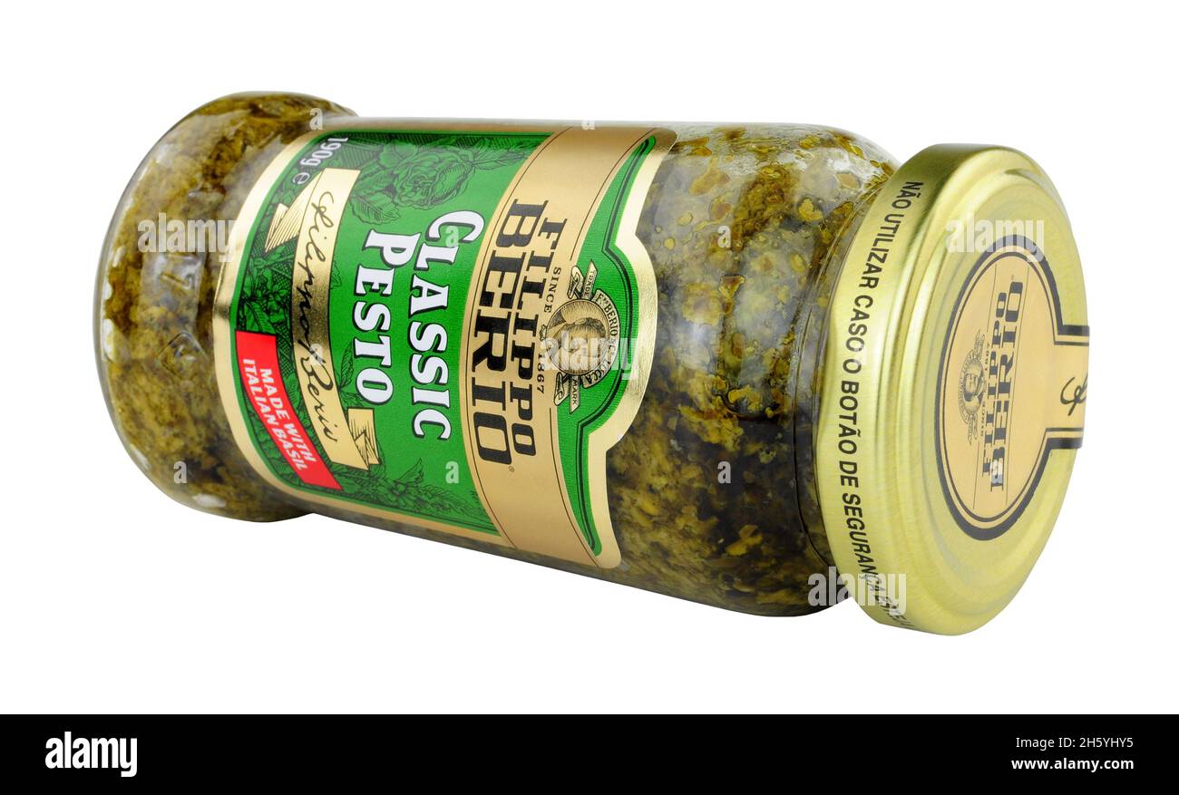 Jar of Filippo Berio classic pesto made from freshly pickled basil from ...