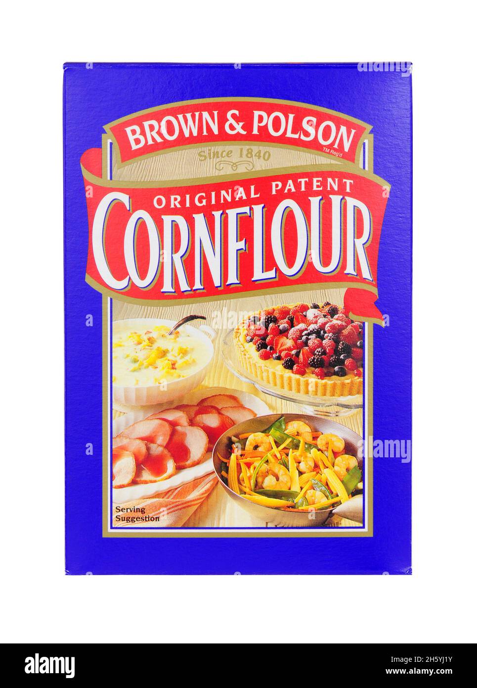 Box of Brown and Polson original patent cornflower starch powder Stock ...
