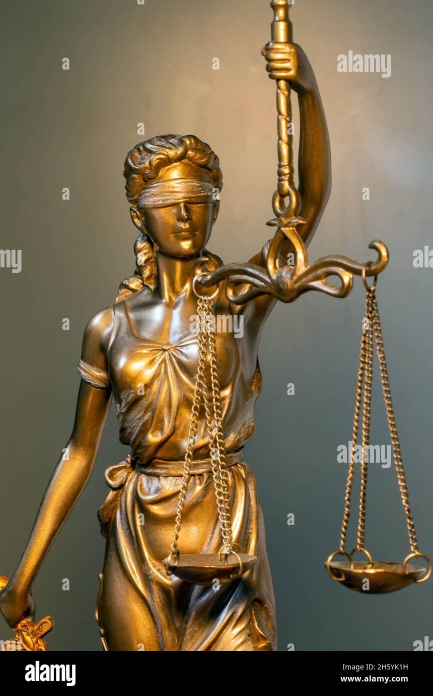 Close-up of a Justitia as a symbol for law, justice etc Stock Photo - Alamy