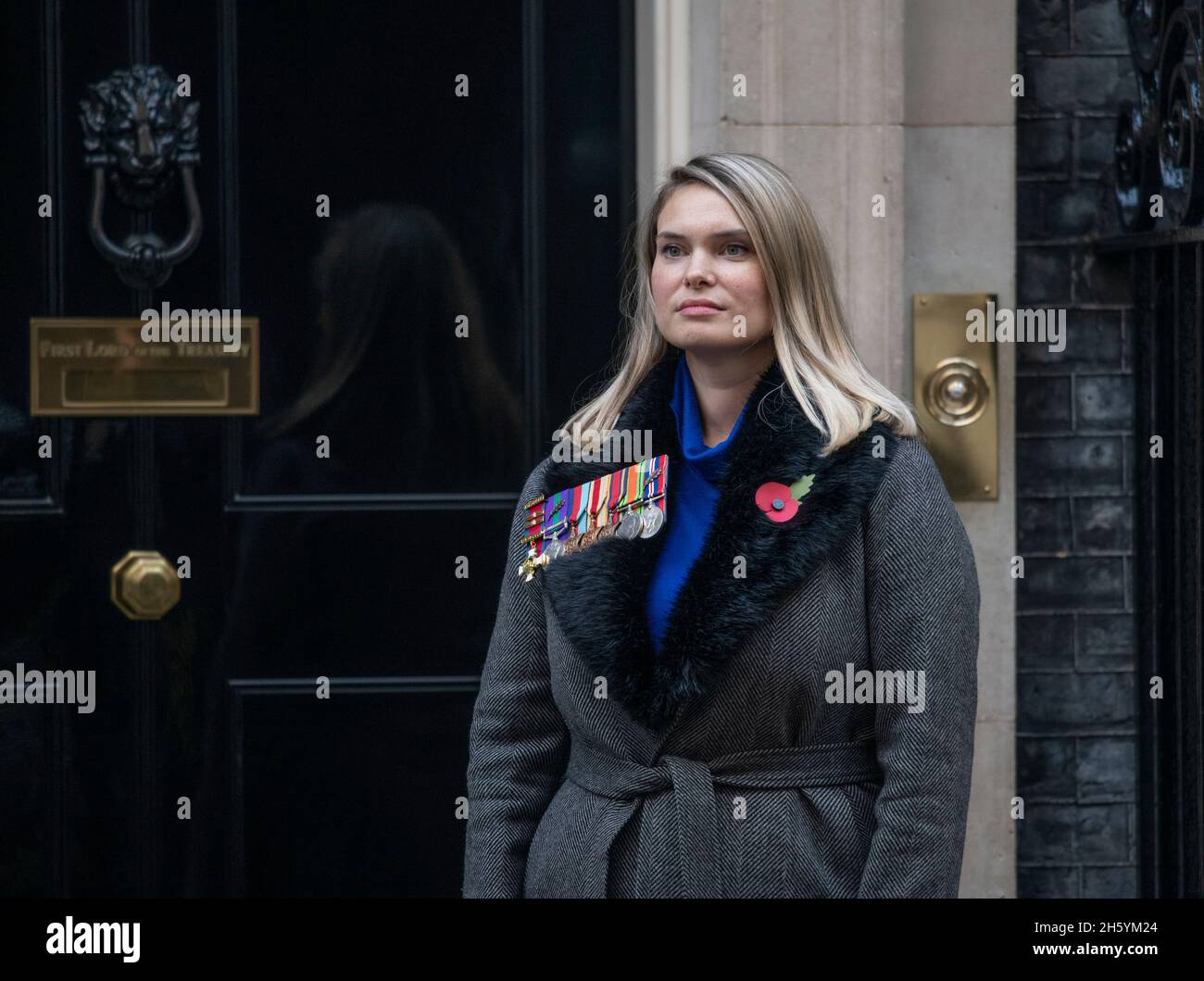 Downing Street, London, UK. 11 November 2021. Alice Wingate, the grand ...