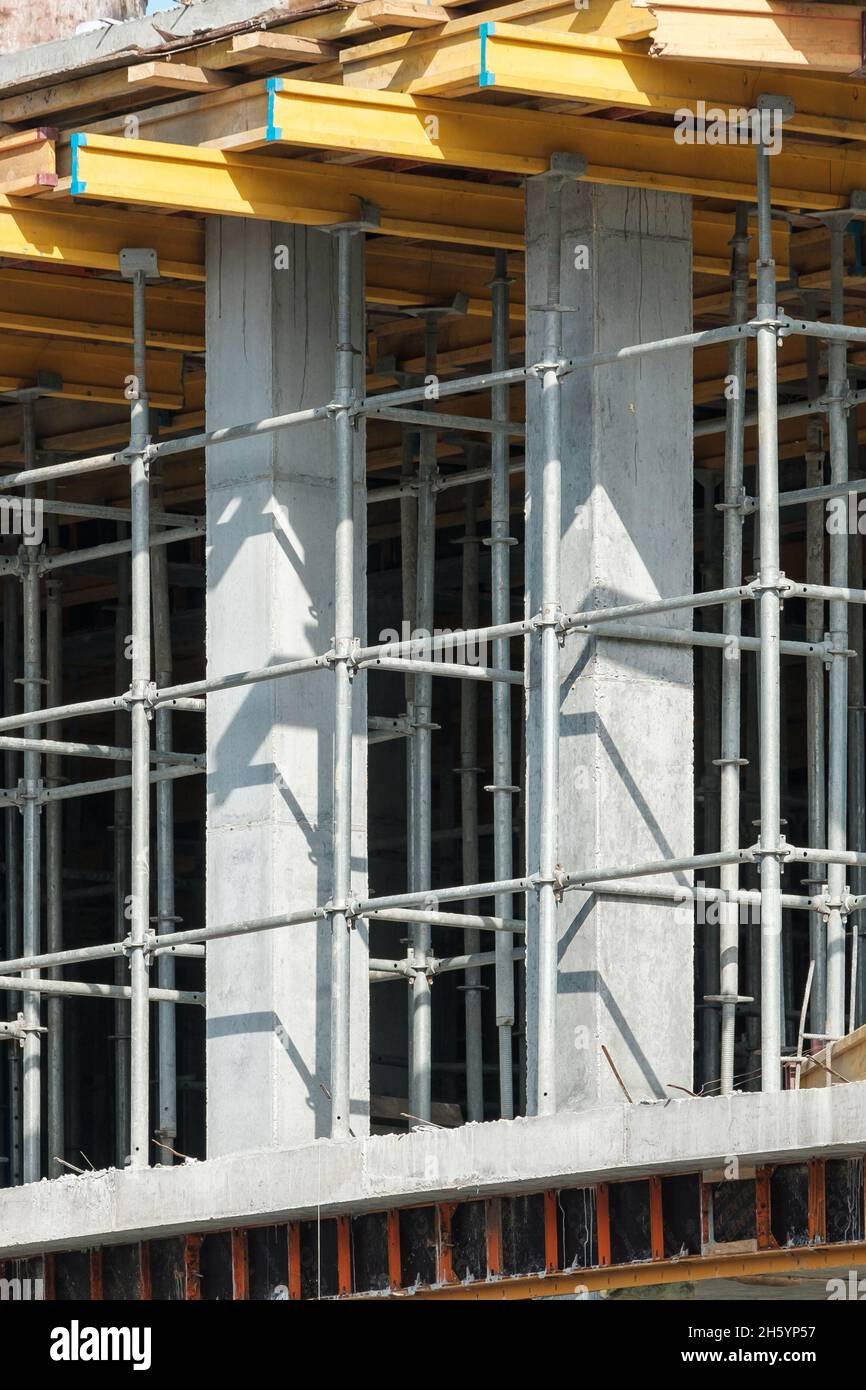 Falsework used on skyscraper building Stock Photo - Alamy