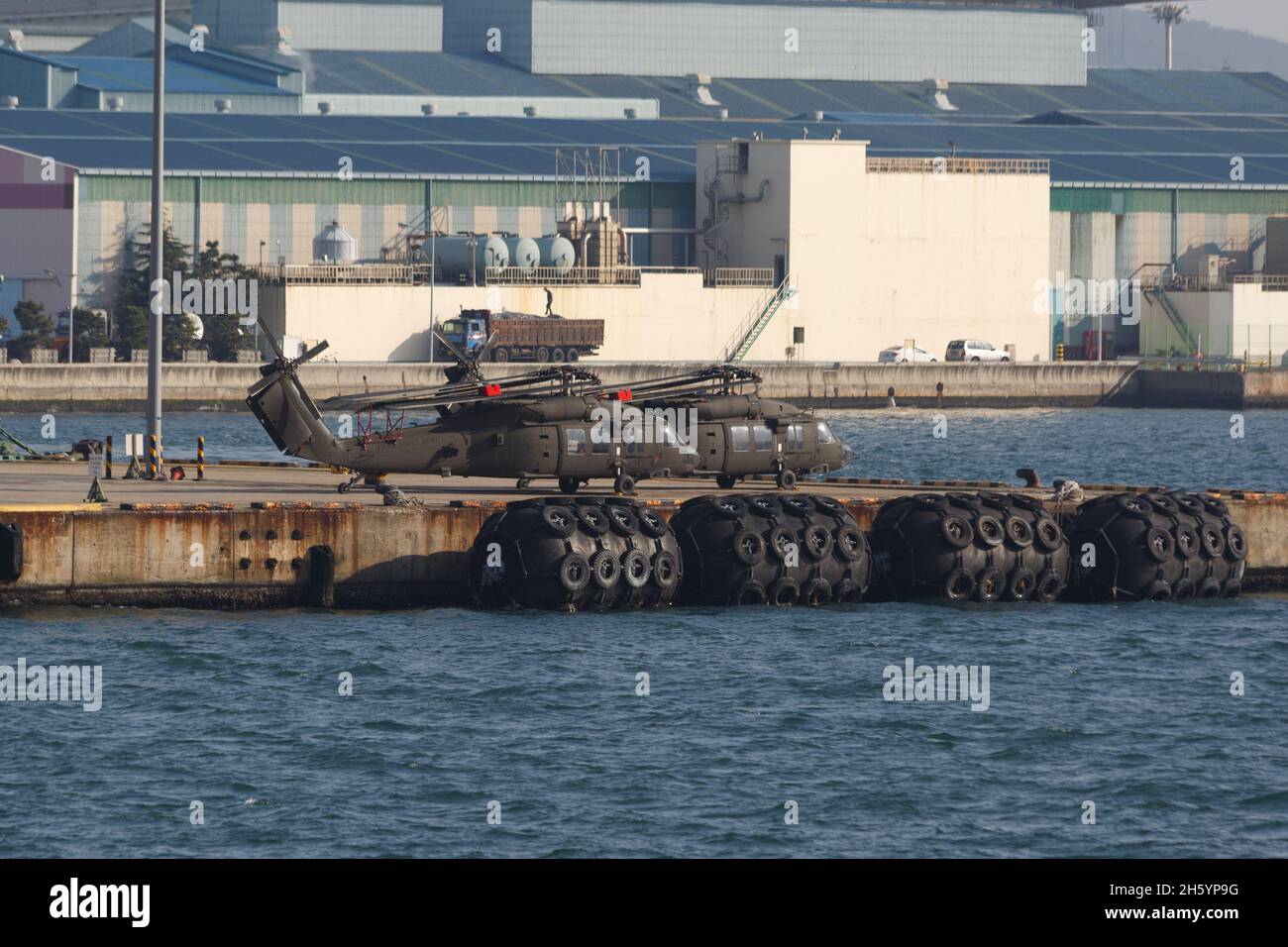 Busan, South Korea - March 22, 2016: Technics on the American military ...