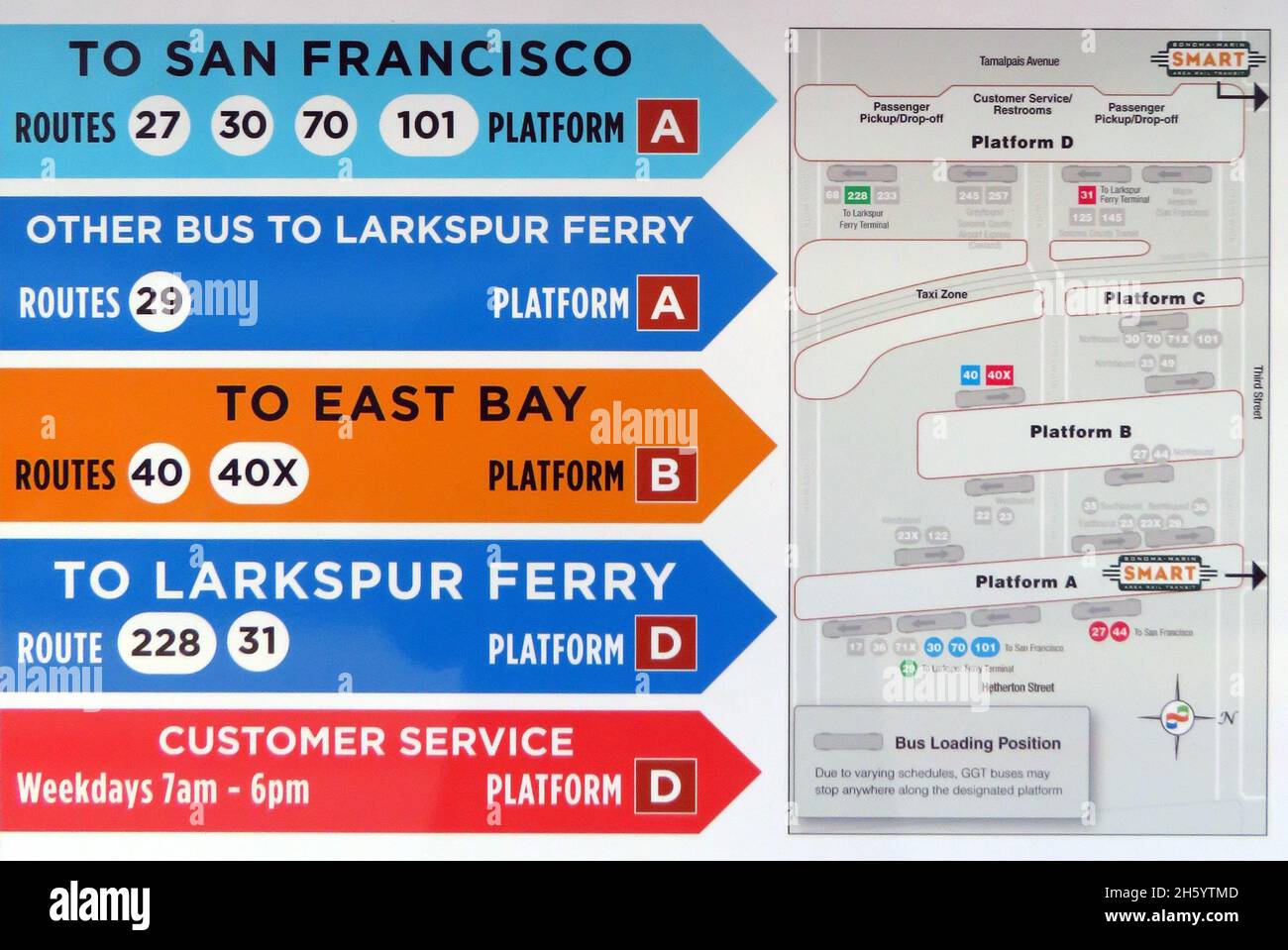 Map of the San Rafael Transit Center, photographed in April 2018 Stock ...