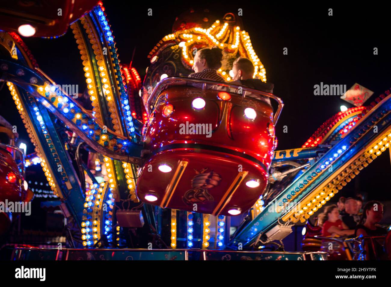 moon park, amusement park in the evening Stock Photo - Alamy