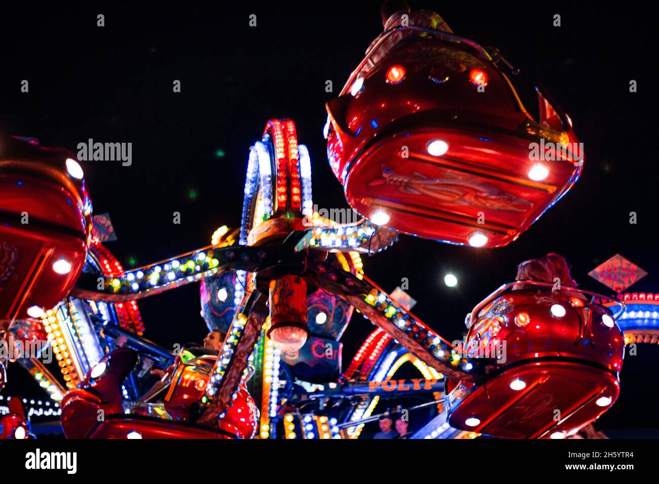 moon park, amusement park in the evening Stock Photo - Alamy